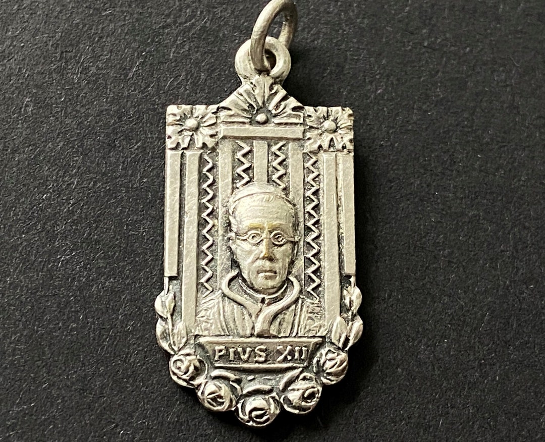 Antique Pope Pius XII Medal, Pope Pius XII Religious Medal, Catholic Medal, Religious Pendant ...