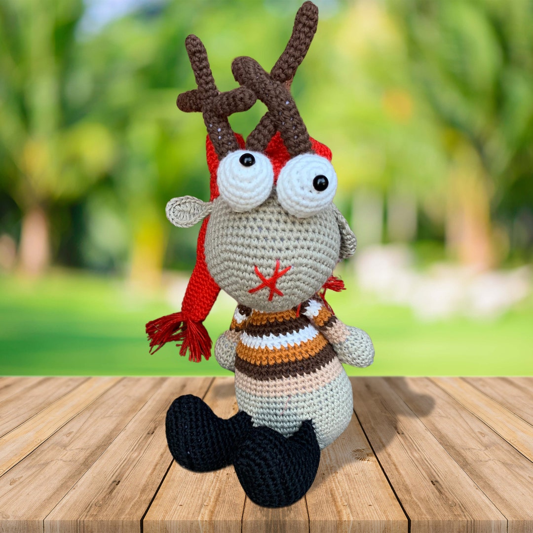 Crochet Mini Reindeer Stuffed Animal | Amigurumi Reindeer Plush Toy ...