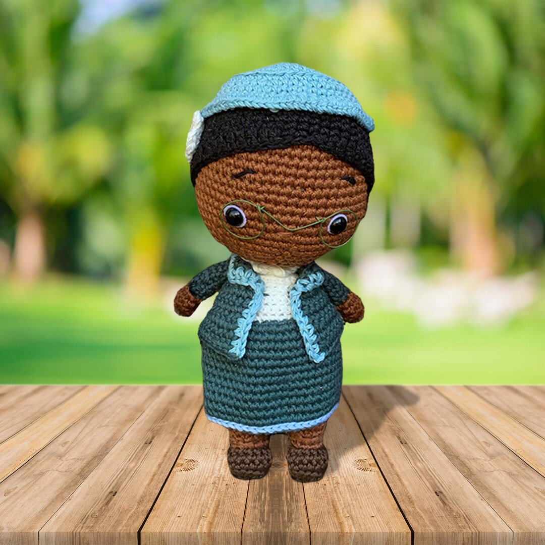 Handmade Crochet Rosa Parks Doll - Amigurumi Historical Figure - Soft ...