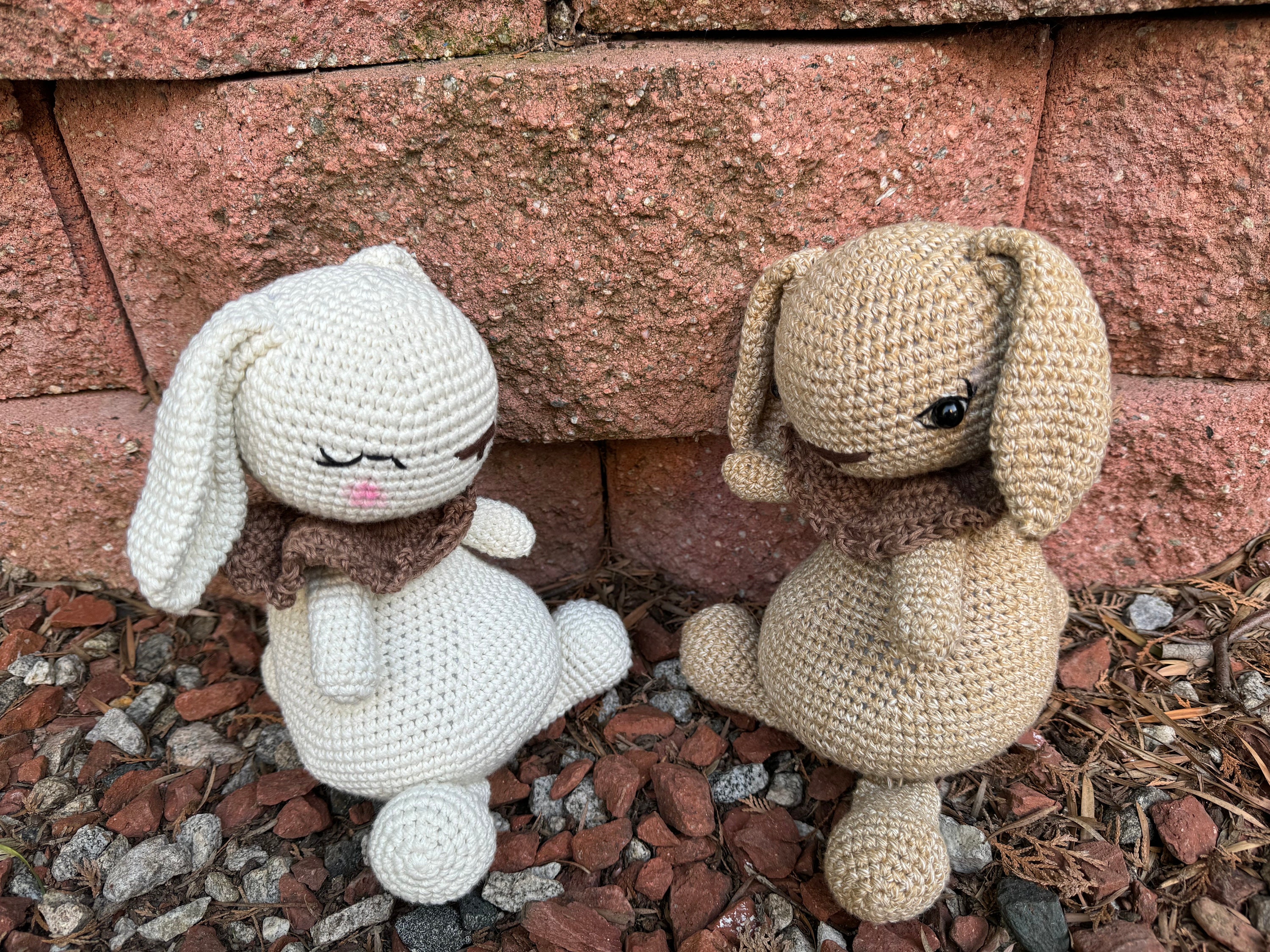 Cute Crochet Bunny Plush Toy Amigurumi Bunny Figurine Small Brown Bunny ...
