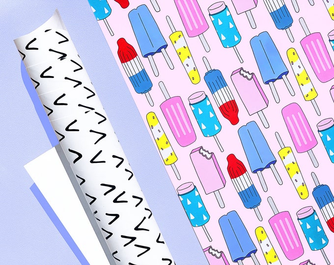Popsicle Gift Wrap 29" X 20" Sheet / Wrapping Paper Sheet / Modern ...