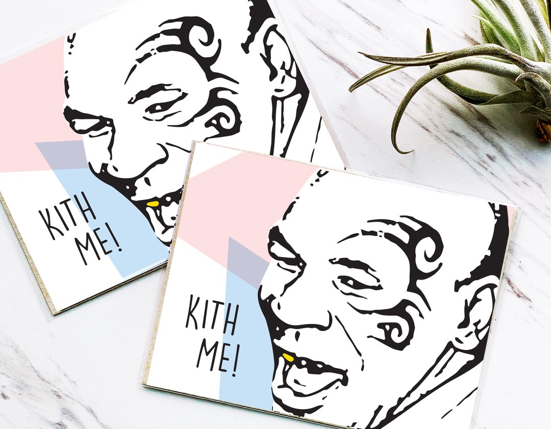 Modern Funny Love and Romance Card / "kith Me" / Mike Tyson / Handmade ...