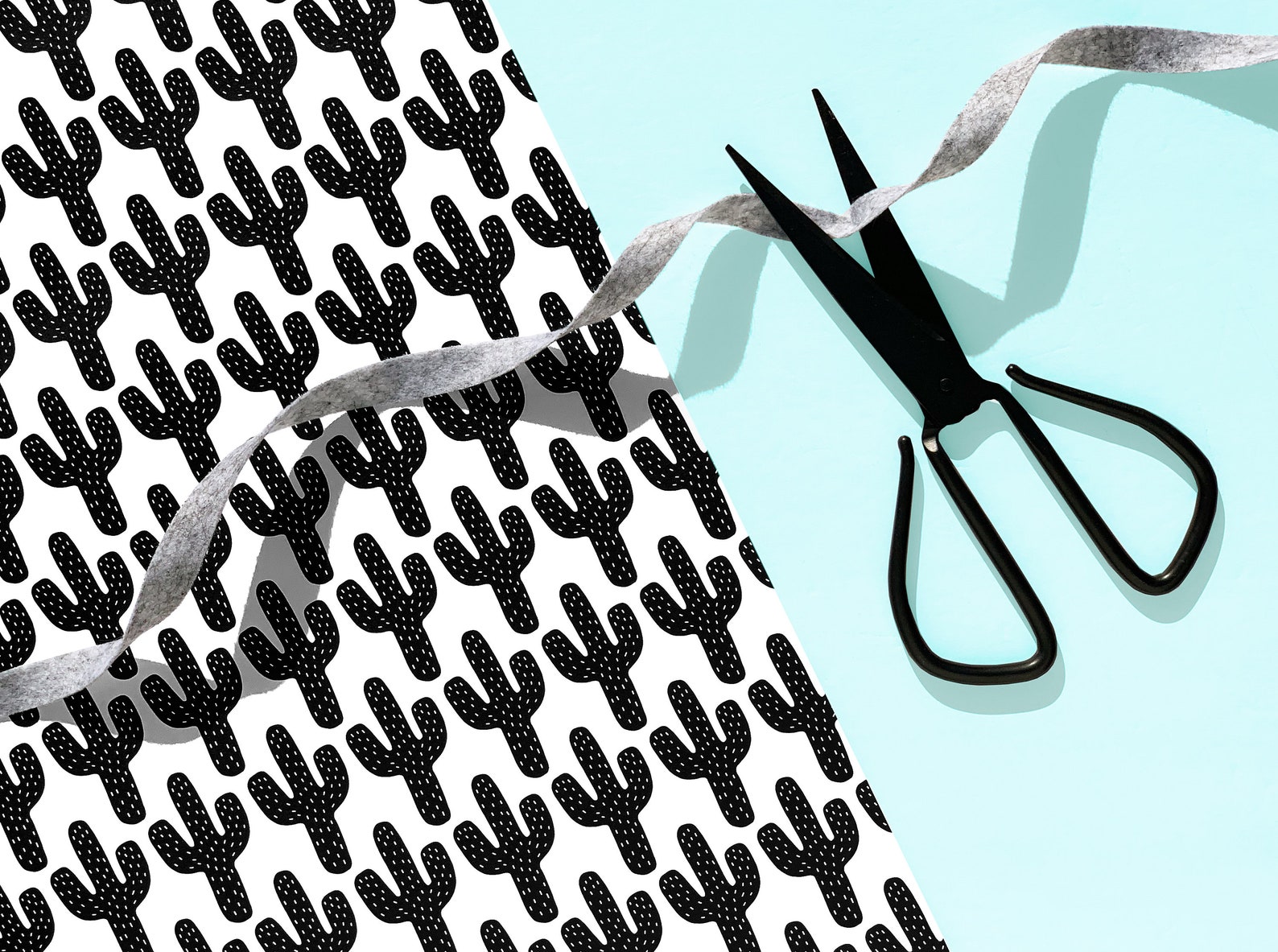 Black and White Cactus Gift Wrap 29 X 20 Sheet / - Etsy