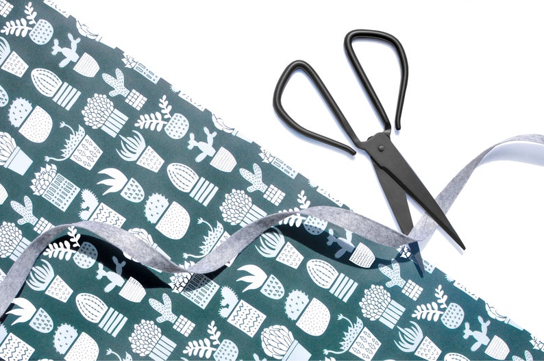 Modern Teal Succulent Gift Wrap 29" X 20" Sheet / Wrapping Paper Sheet ...