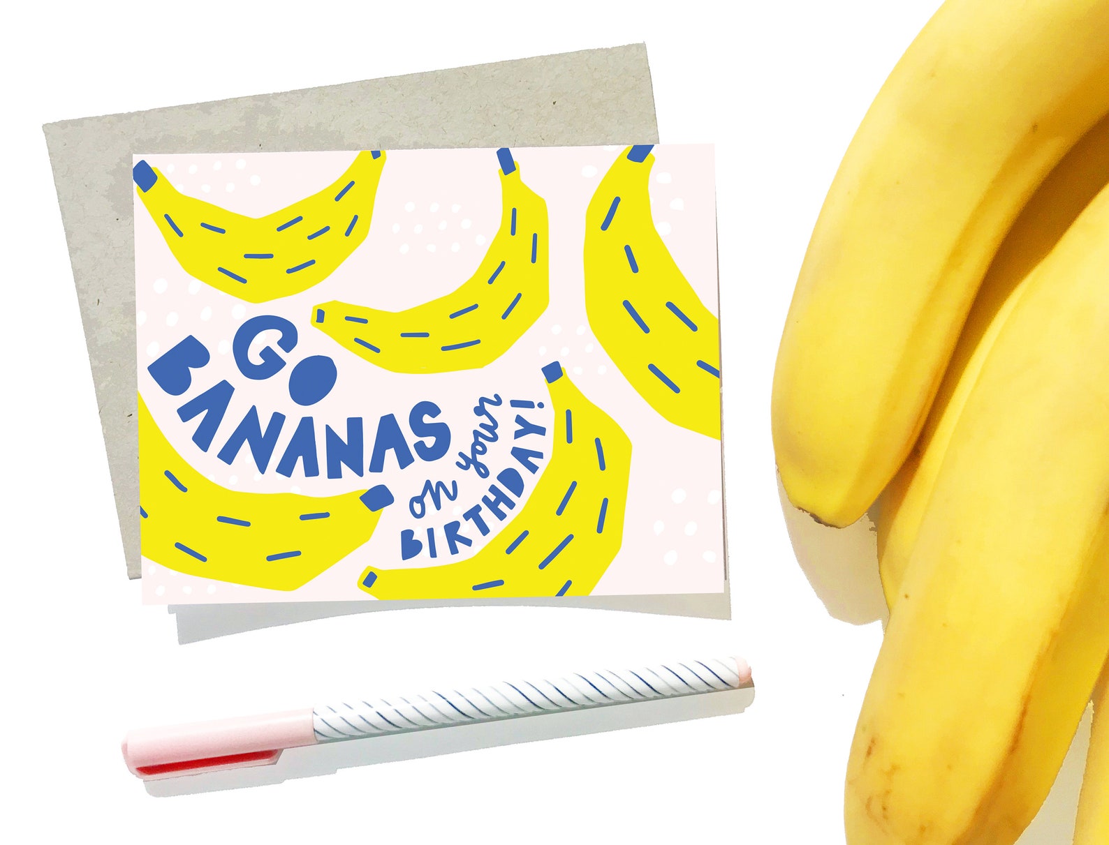 Go Bananas on Your Birthday / Funny and Modern Birthday Card / | Etsy