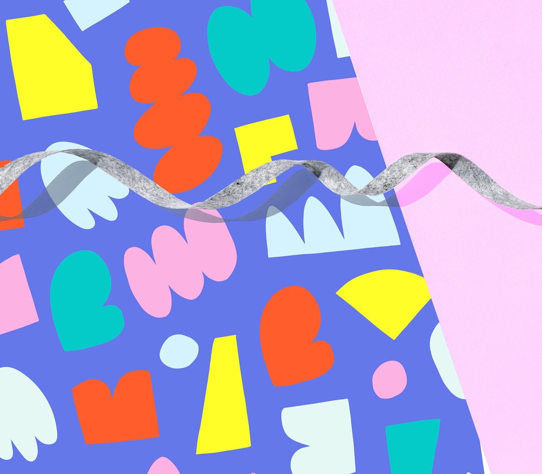 Wonky Shapes Wrapping Paper Sheet - Blue - Gift Wrap 29" X 20" Sheet ...