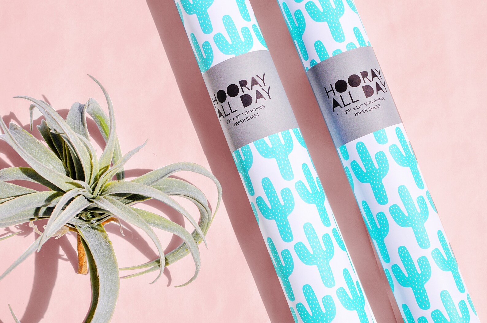 Modern Green Cactus Gift Wrap 29 X 20 Sheet / | Etsy