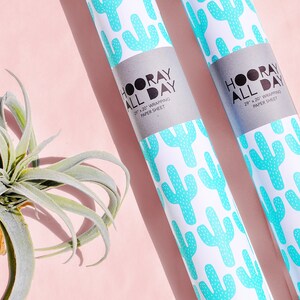 Modern Green Cactus Gift Wrap 29 X 20 Sheet / | Etsy