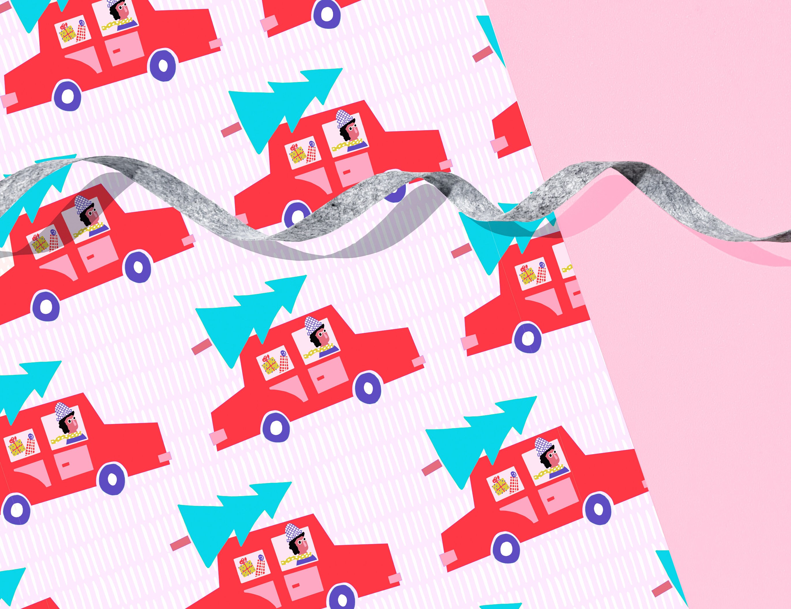 Christmas Cars Gift Wrap 29 X 20 Sheet / Wrapping - Etsy