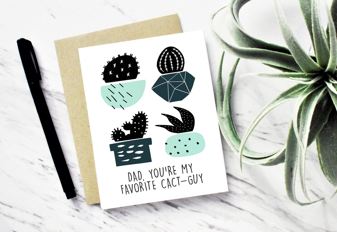 Modern Father's Day Card / "dad, You're My Favorite Cat-guy" / Funny ...