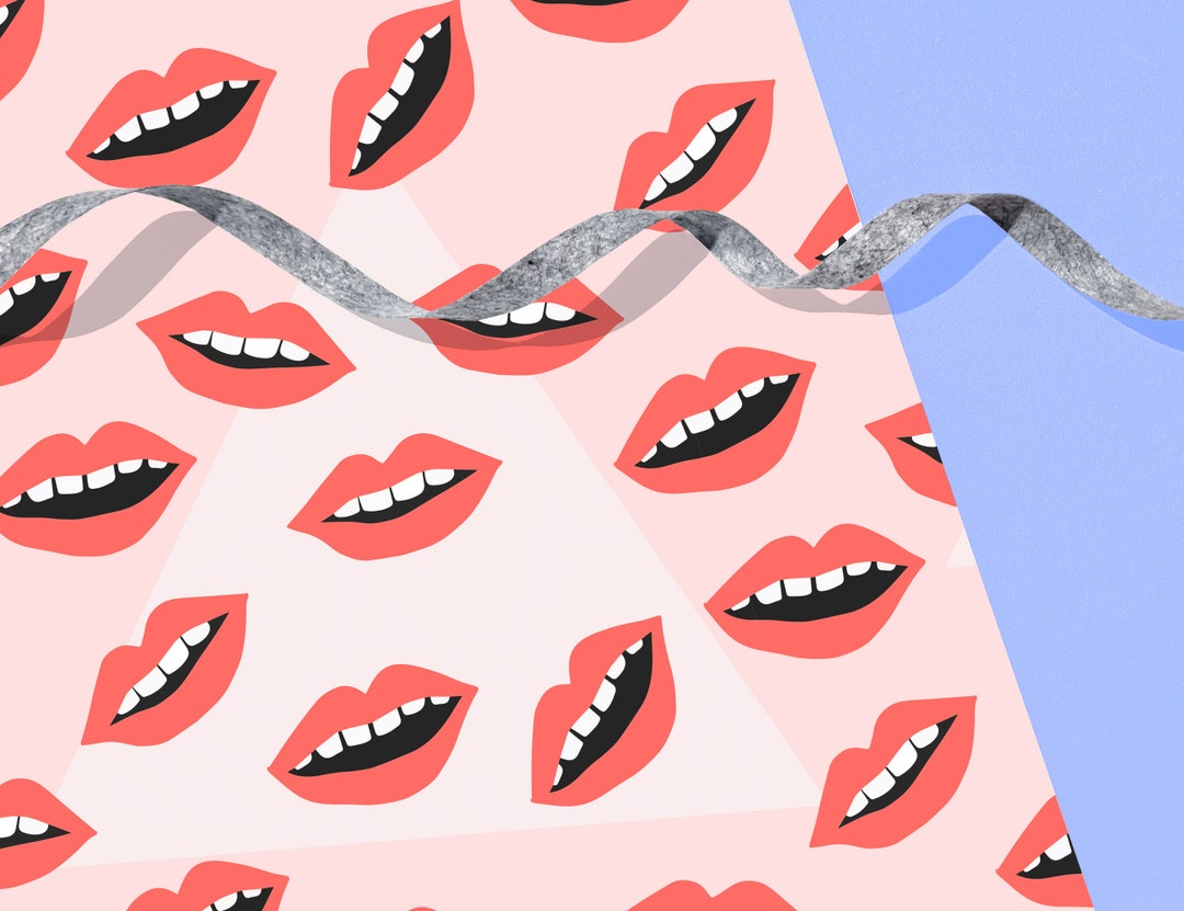 Lippy Gift Wrap 29" X 20" Sheet / Wrapping Paper Sheet / Modern Lips ...