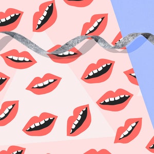 Lippy Gift Wrap 29" X 20" Sheet / Wrapping Paper Sheet / Modern Lips ...