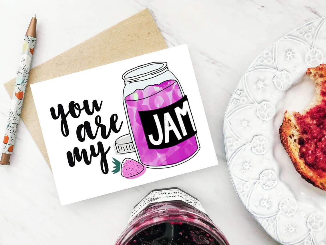 Modern Greeting Card / Love / "you Are My Jam" - With M Kraft Envelope ...