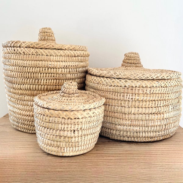 Flechtkorb mit deckel - Etsy.de