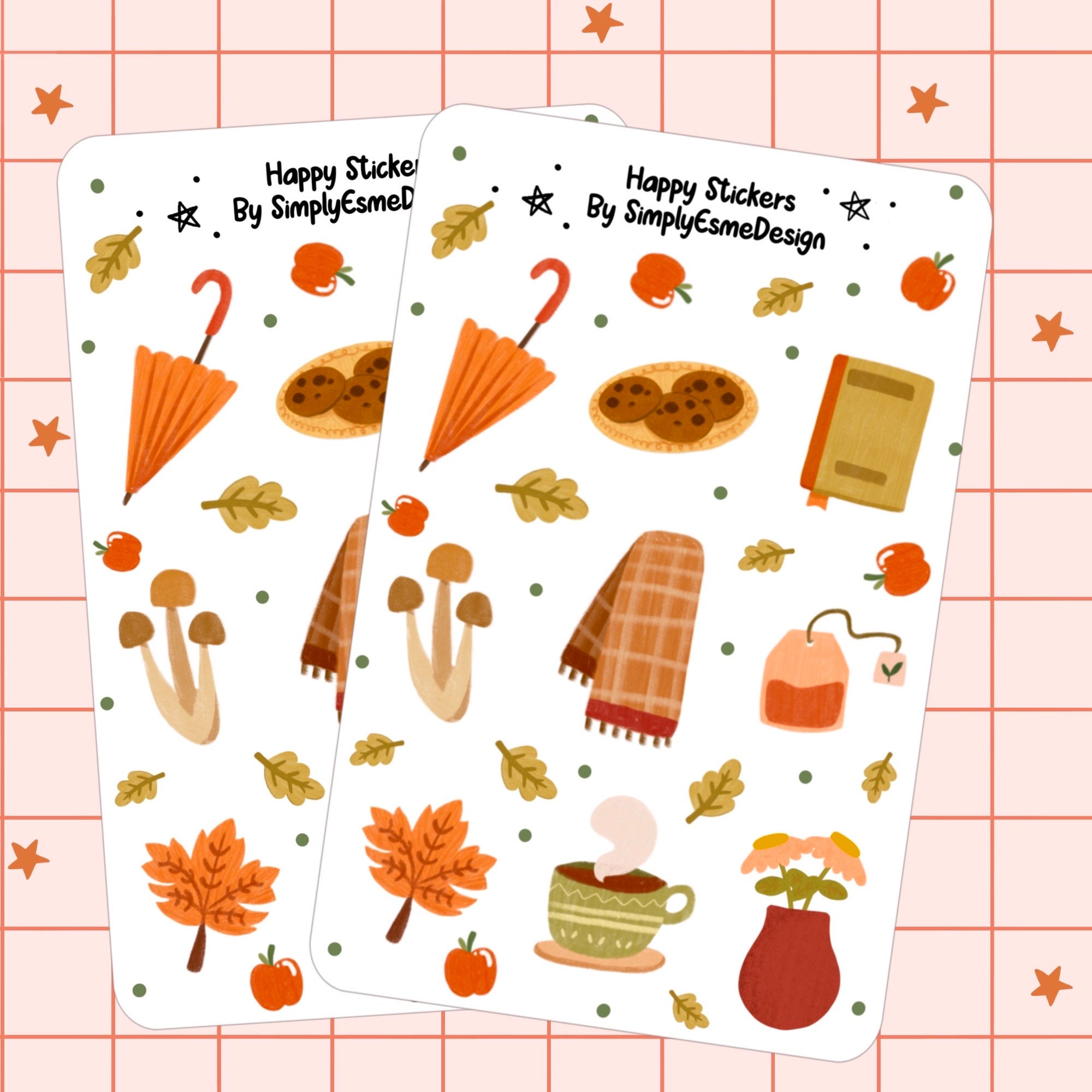 Cottagecore Fall Aesthetic Sticker Sheet, Stationary, Bullet Journal ...