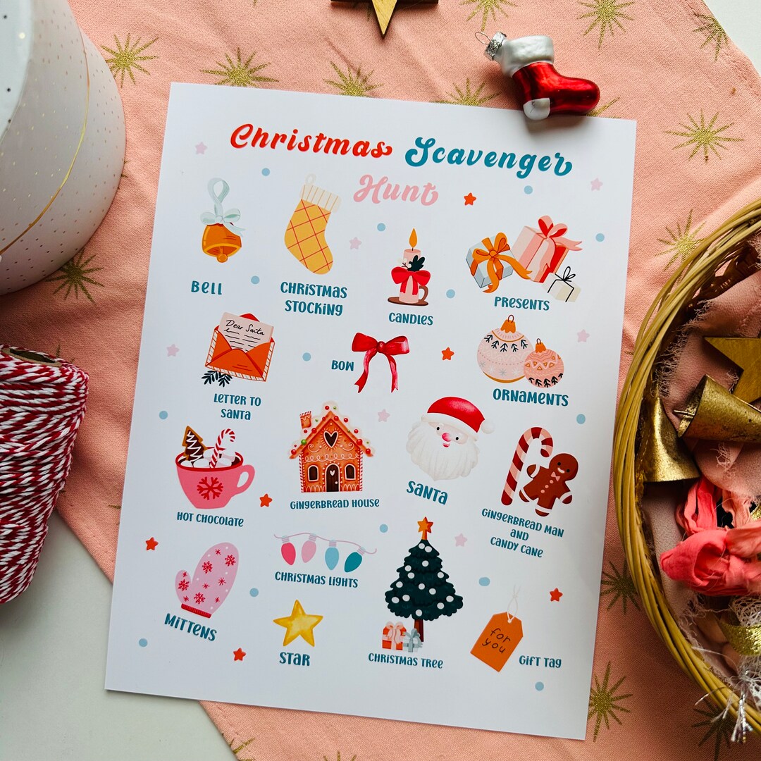 Printable Christmas Scavenger Hunt, Kids Activity, Kids Scavenger Hunt ...
