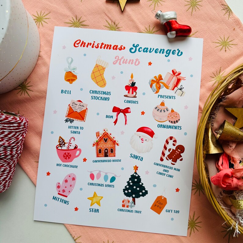 Printable Christmas Scavenger Hunt, Kids Activity, Kids Scavenger Hunt ...