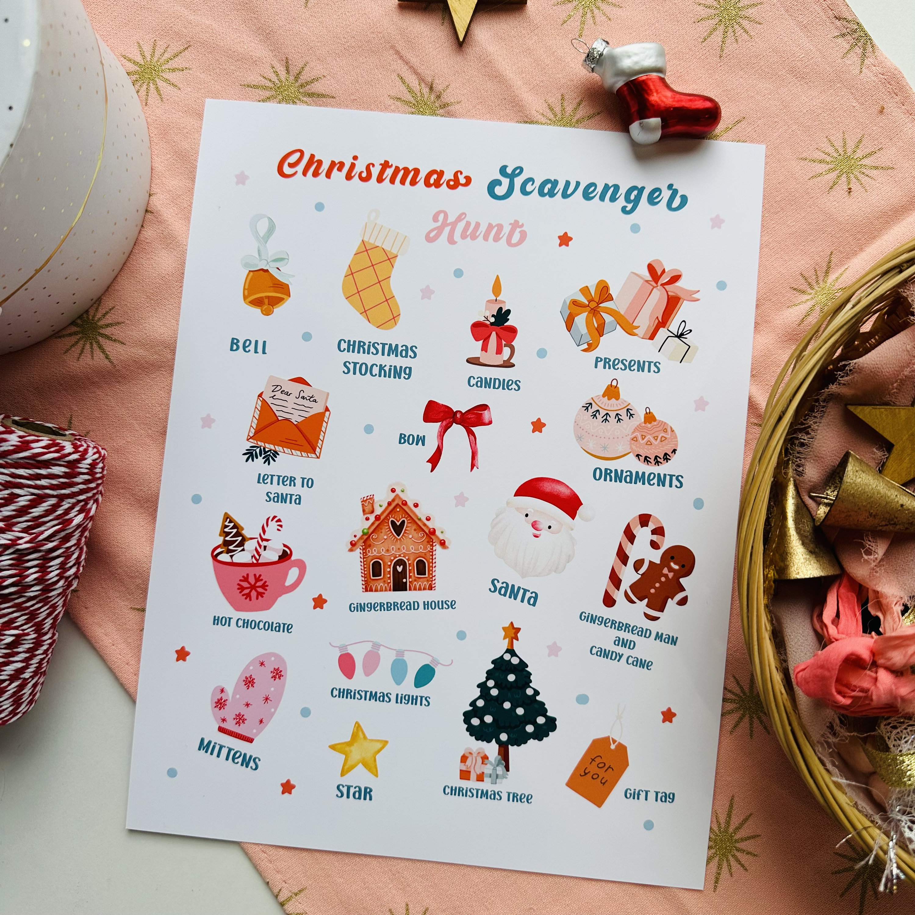 Printable Christmas Scavenger Hunt, Kids Activity, Kids Scavenger Hunt ...