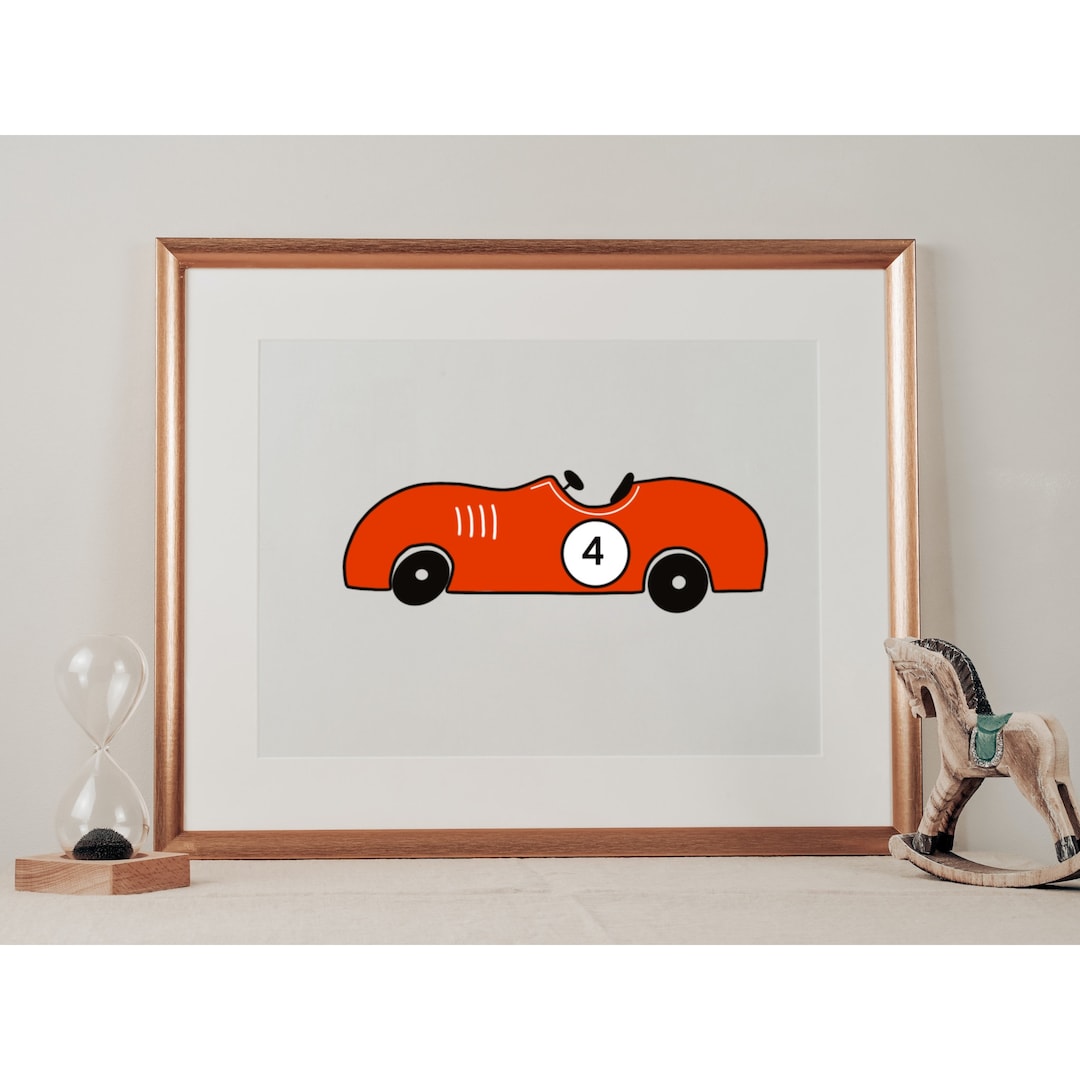 Vintage Race Car Printable, Digital Download, Car Print for Boys Room ...