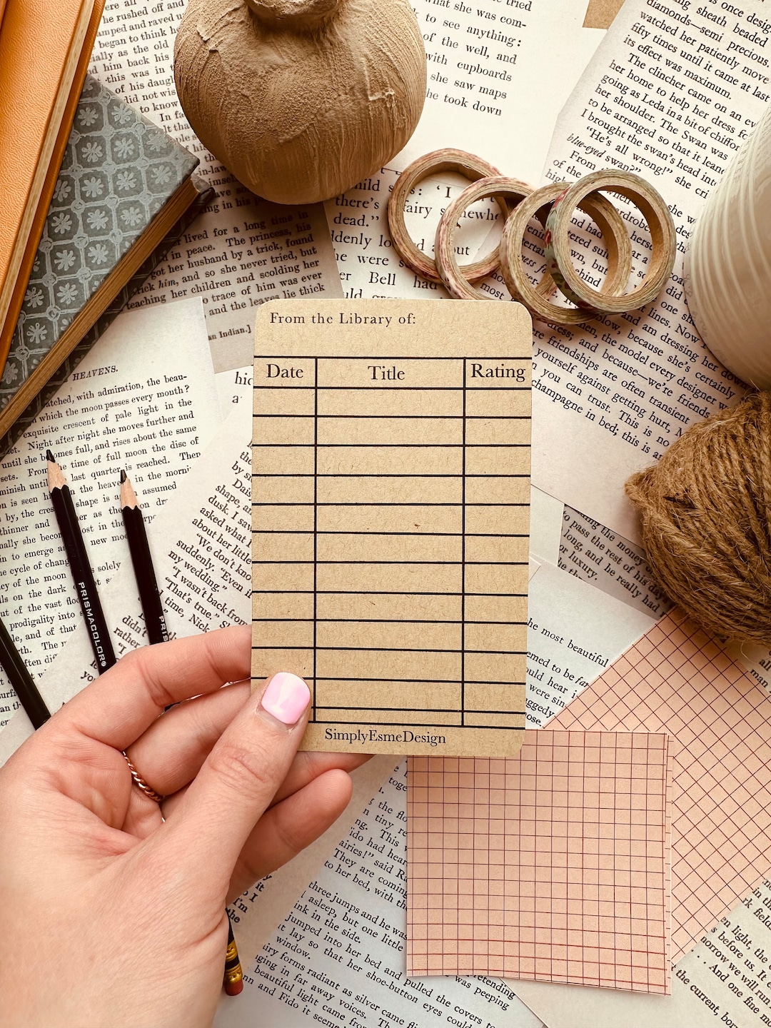 Reading Tracker Library Card/ Book Log/ Book Tracker/ TBR/ TBR Tracker ...