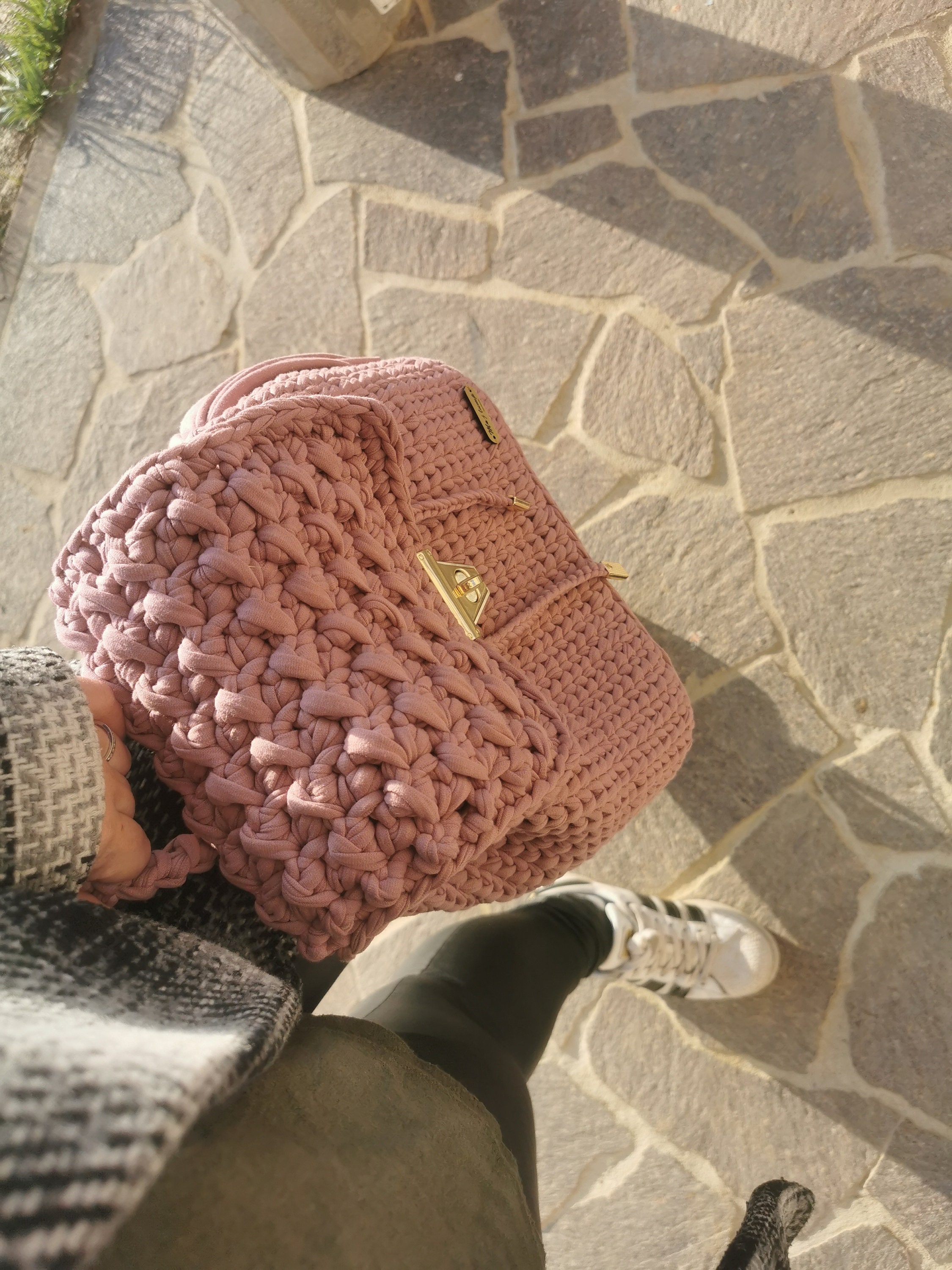 Crochet Handmade Fashion Backpack T-shirt Backpack Knitted | Etsy