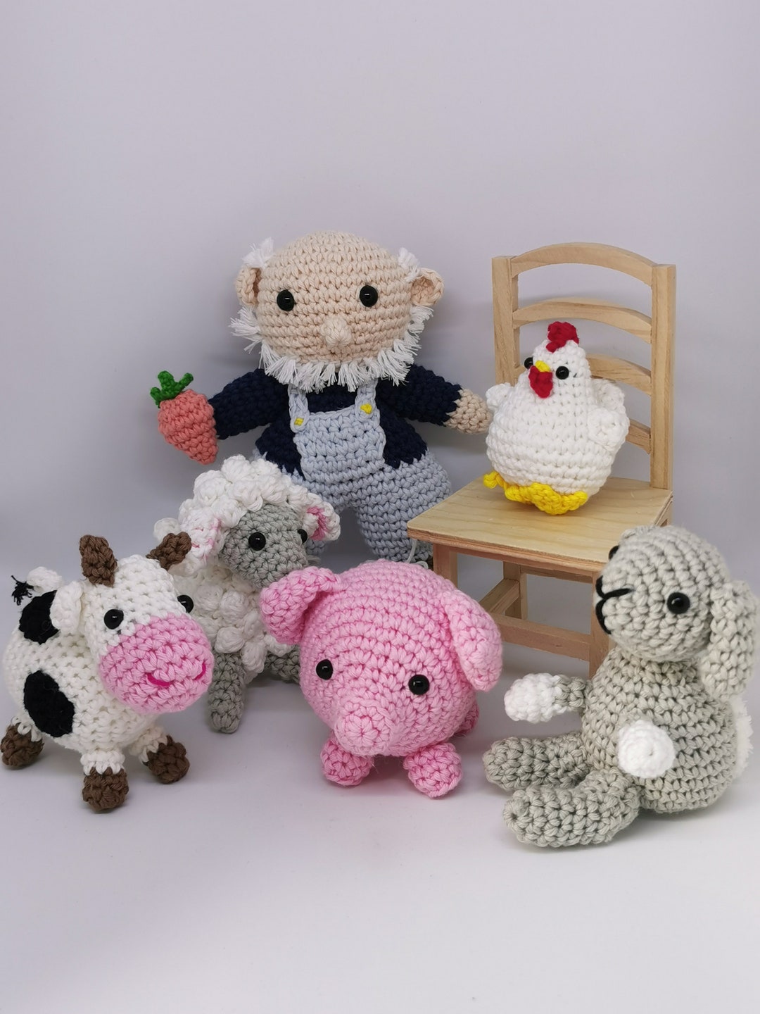 Cute Little Farm Crochet Animal,crochet Farmer, Crochet Sheep, Pig, Cow ...