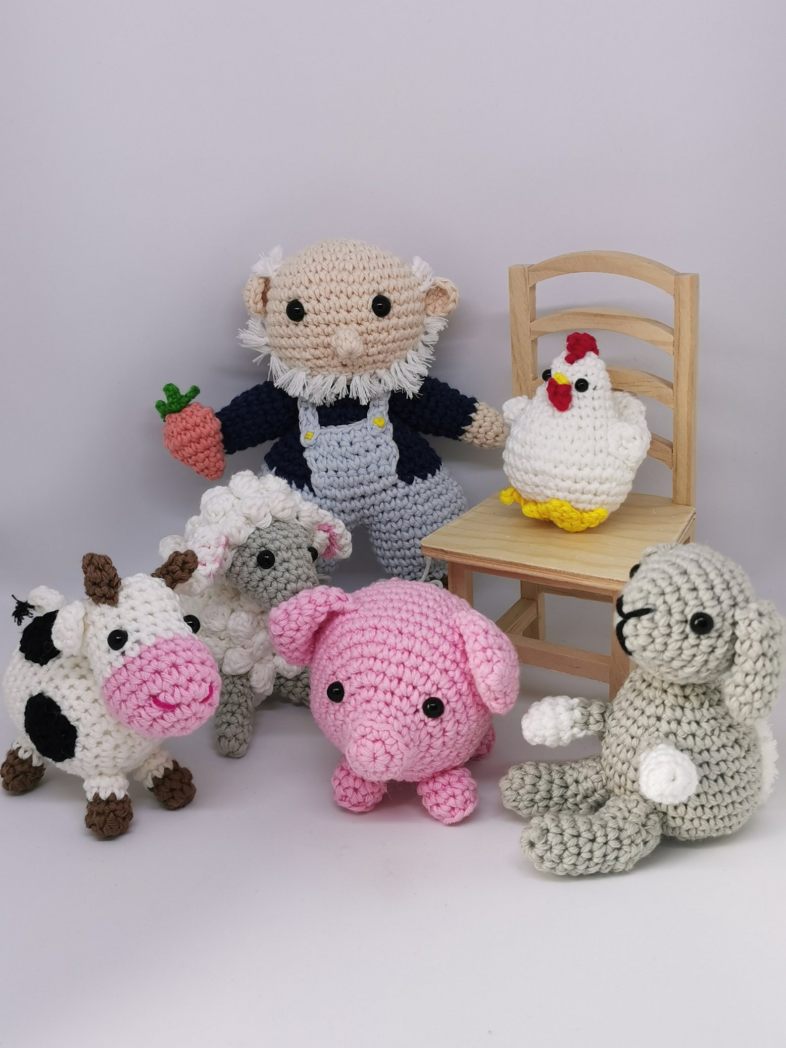 Cute Little Farm Crochet Animal,crochet Farmer, Crochet Sheep, Pig, Cow ...