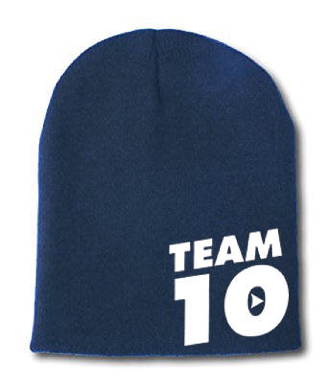 Jake Paul 'team 10' Beanie ~ NWOT ~ 100% Polyester Blue Beanie W/ White ...