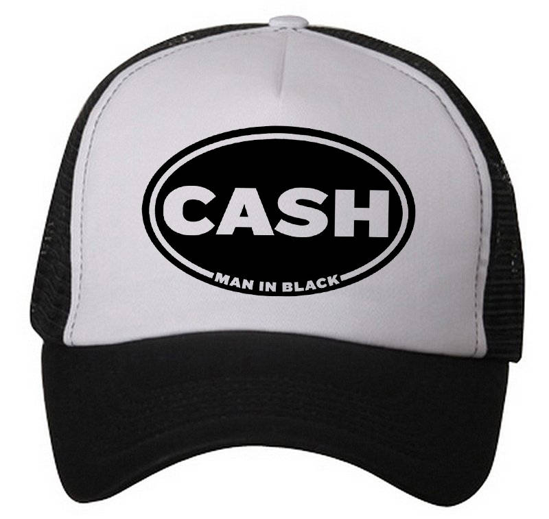 CASH Trucker Hat ~ 'man in Black' ~ Snapback Style...one Size Fits All ...