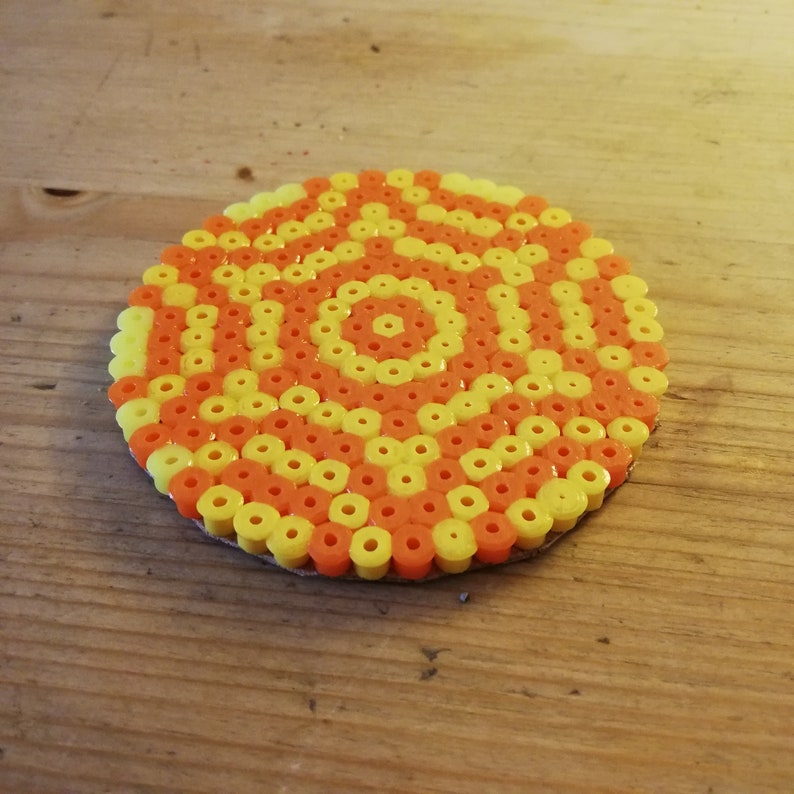Set of 4 Geometric Colourful Handmade Hama Perler Bead Coasters - Etsy