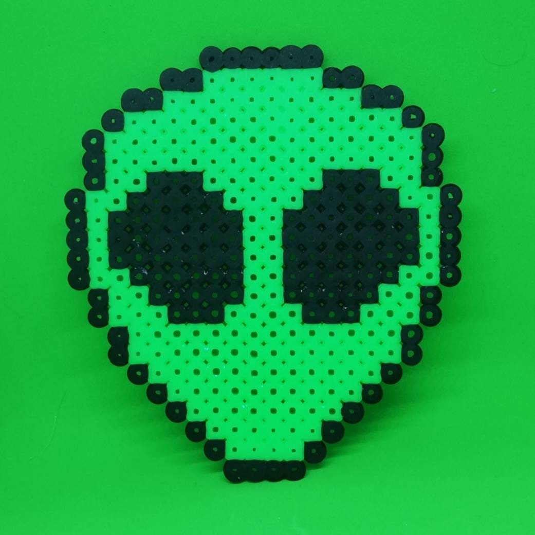 Green Alien Coasters/decal [set of 1-2] Handmade Hama Perler Beads - Etsy