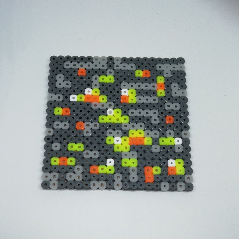 Minecraft Ore Hama Bead Coasters Handmade Perler Beads Gold - Etsy
