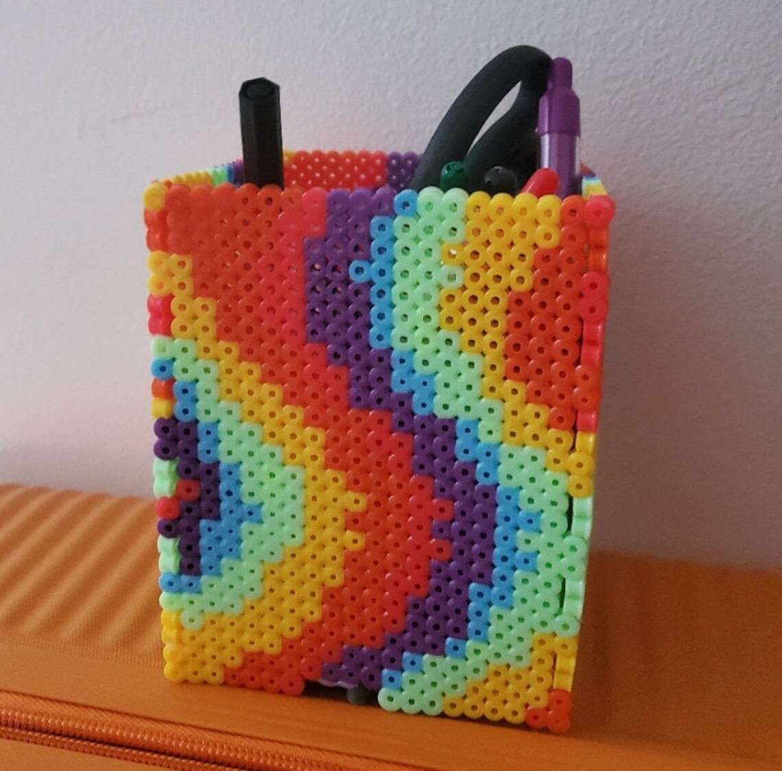 Rainbow Pen Pot - Hamabead - Etsy