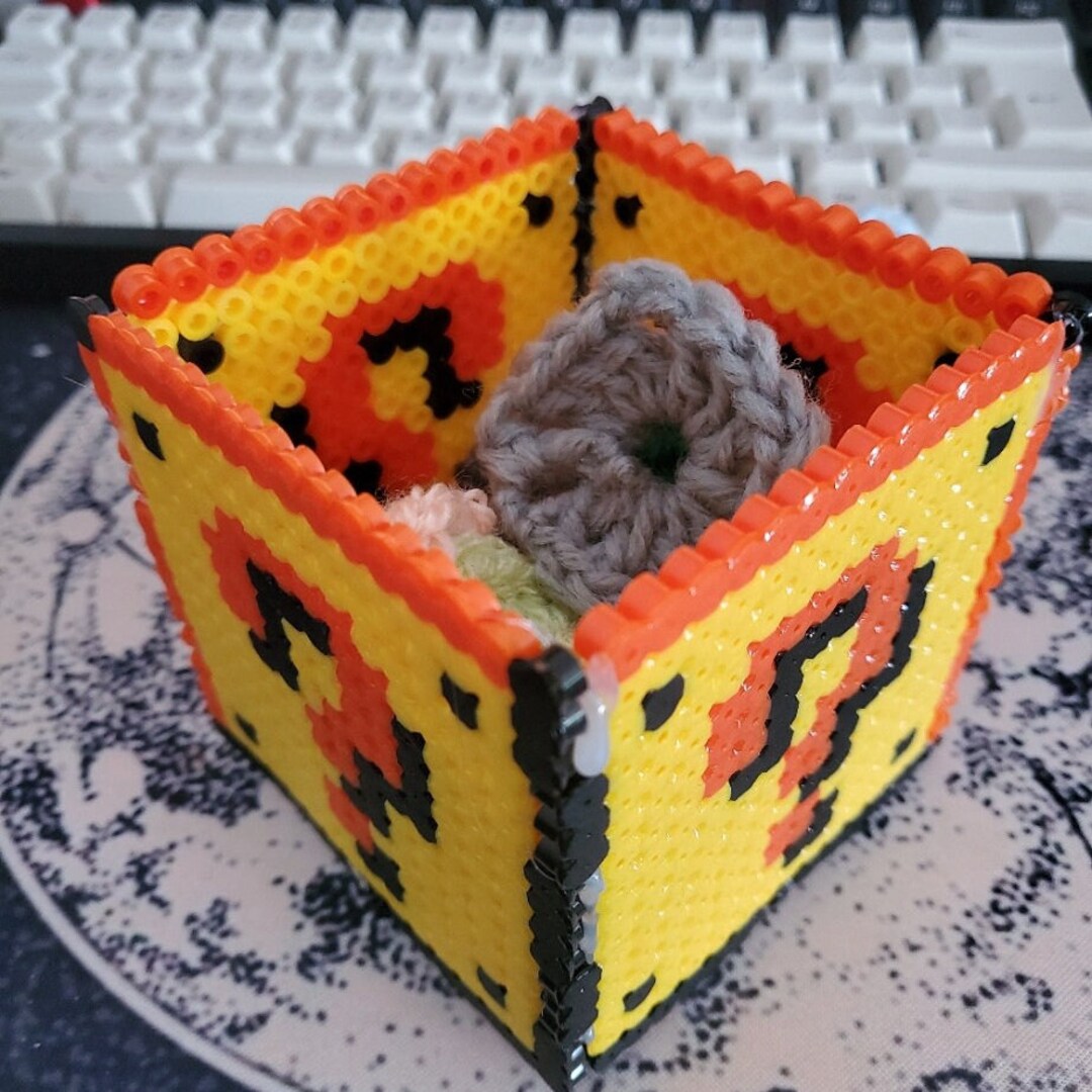 Mario Question ? Block Trinket Box - Hama Perler Beads - Etsy