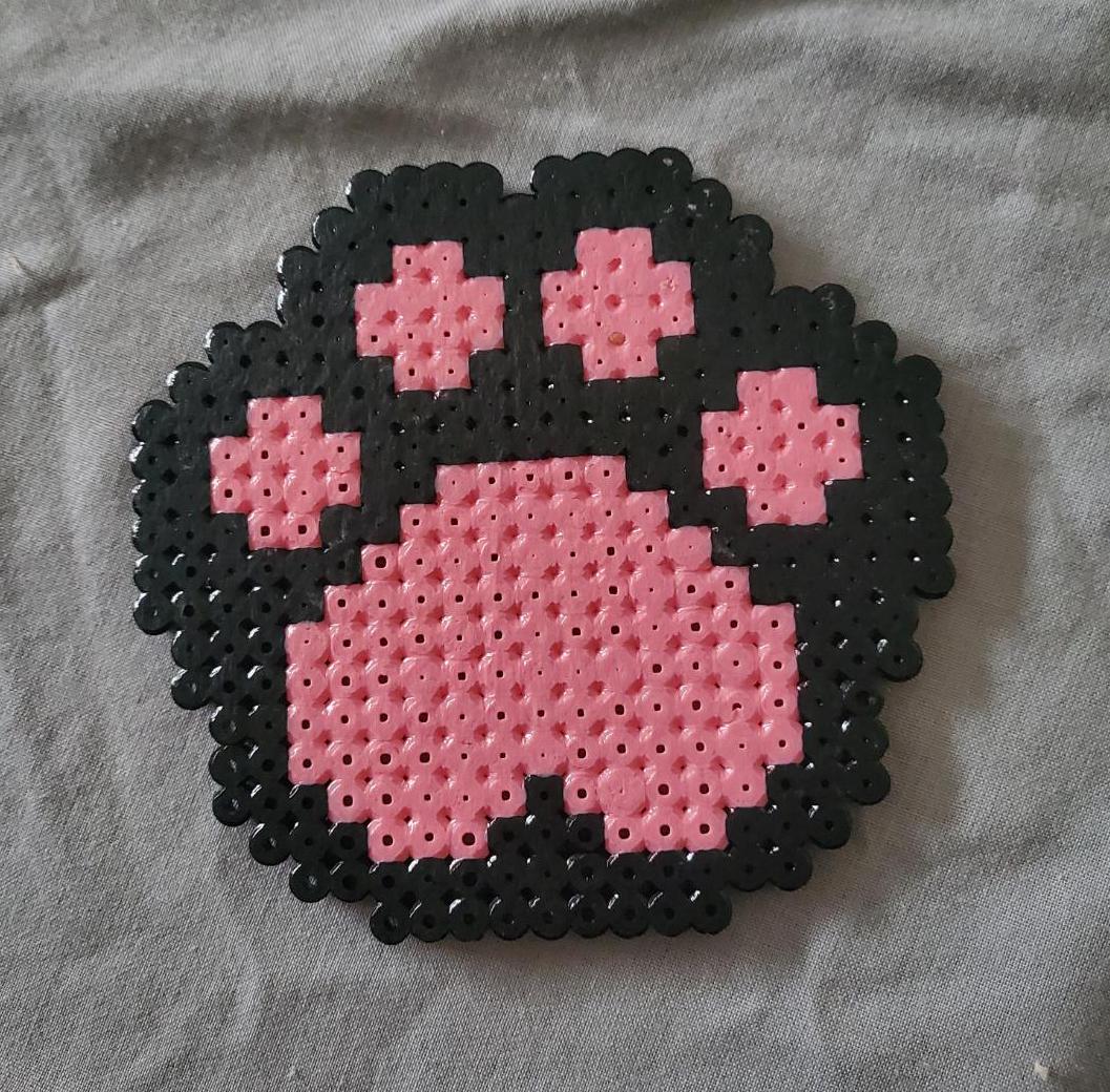 Handmade Hama Bead Cat Paw Coasters - Adorable & Unique Drink Coasters ...