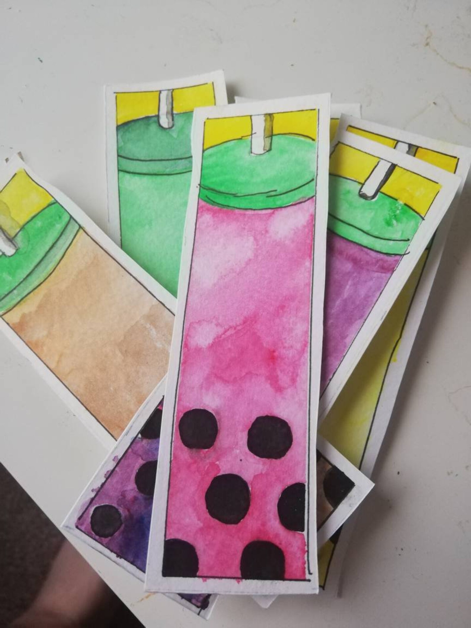 Boba Bubble Tea Bookmark Watercolour - Etsy