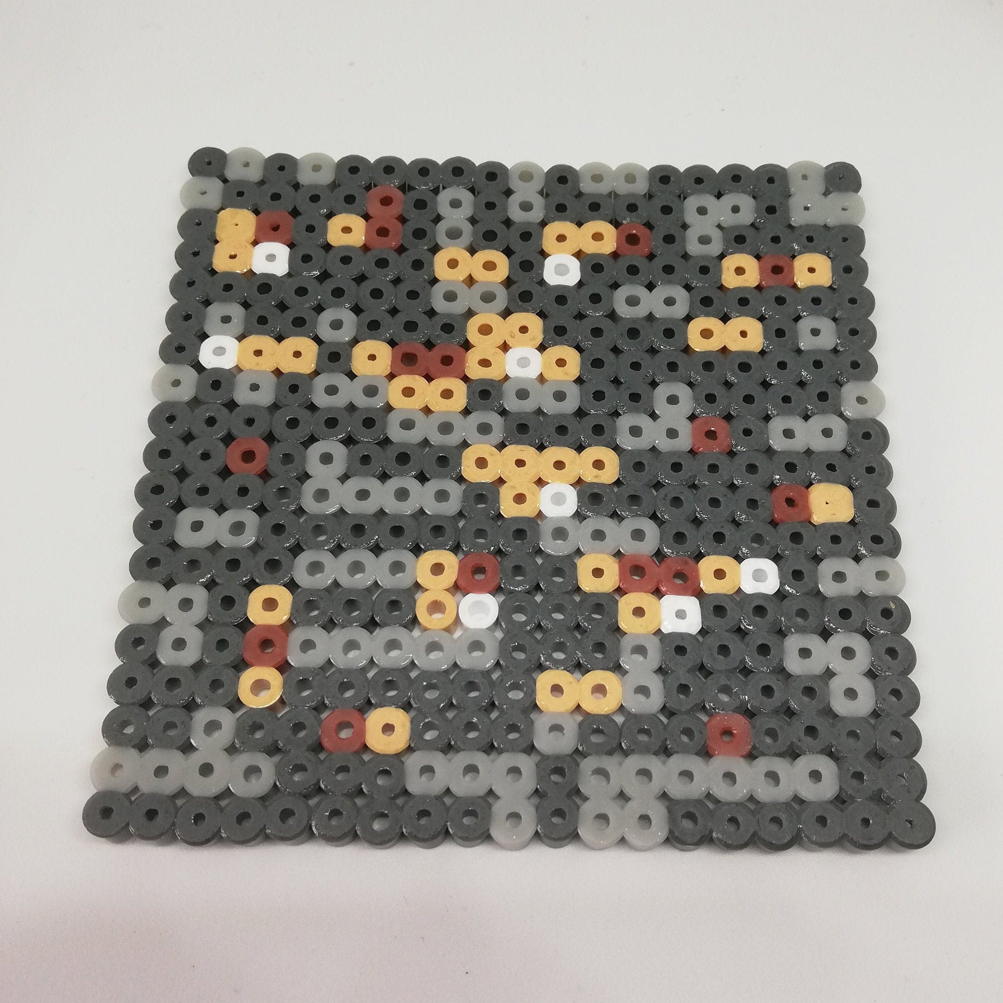 Minecraft Ore Hama Bead Coasters Handmade Perler Beads Gold - Etsy