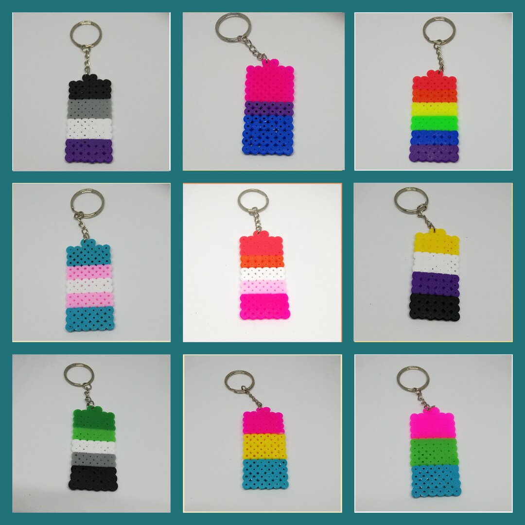 LGBT Hama Bead Keyrings/ Keychains - Etsy