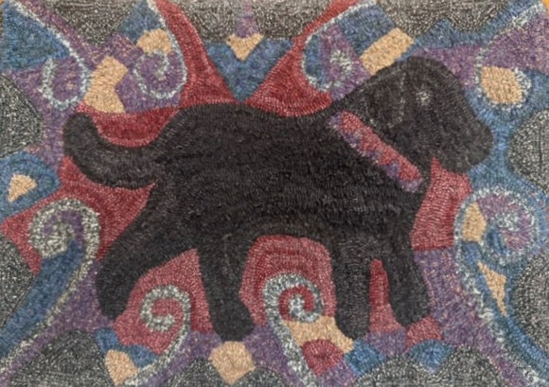 Primitive Dog Hooked Rug - Etsy