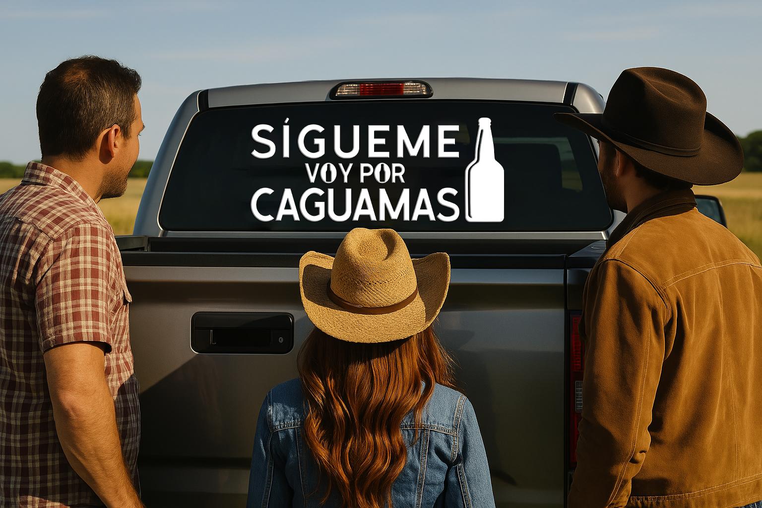 Funny Decal in Spanish Sígueme Voy Por Caguamas Stickers Para Carros ...