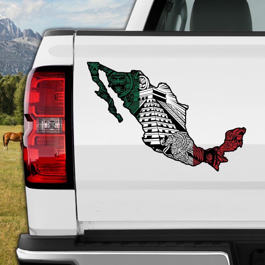 Mexico Map Sticker Mexican Heritage Vinyl Decal Orgullo Mexicano Latino ...