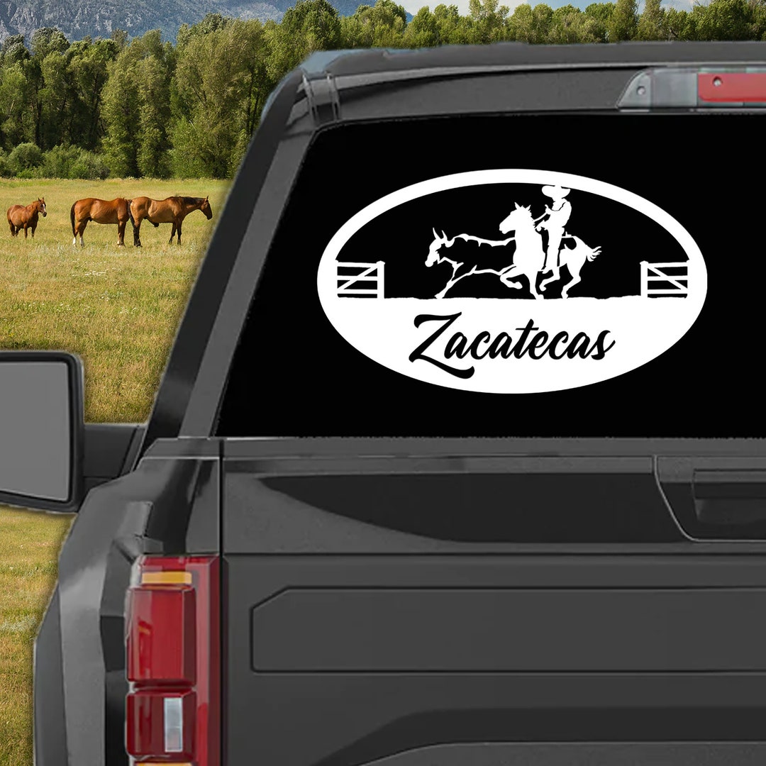 Zacatecas Decal Sticker Coleadero Charreada Rodeo Vinyl Personalized ...