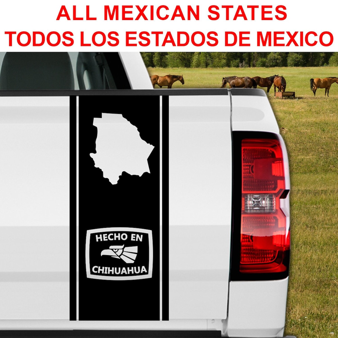 Mexico Decals Stickers for Tailgate Hecho En Mexico Vinilo Para Troca ...