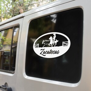 Zacatecas Decal Sticker Coleadero Charreada Rodeo Vinyl Personalized ...
