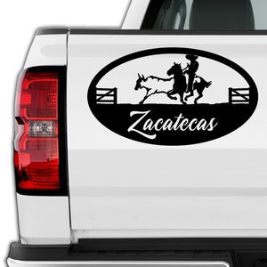 Zacatecas Decal Sticker Coleadero Charreada Rodeo Vinyl Personalized ...