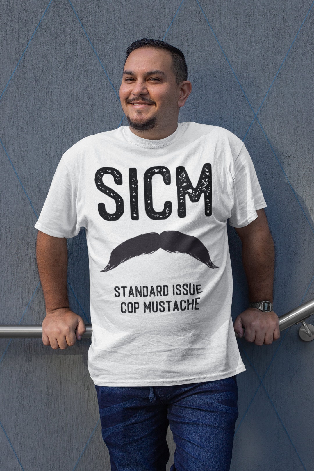 Funny SICM Standard Issue Cop Mustache Great Gift for Any Men Growing a ...