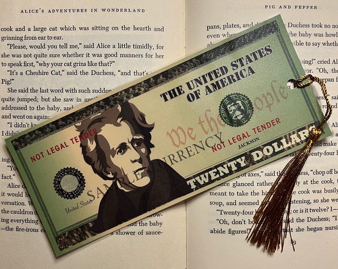 Twenty Dollar Bill Oversized Bookmark - Etsy