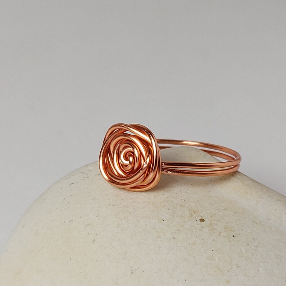 Copper Rose Ring - Etsy