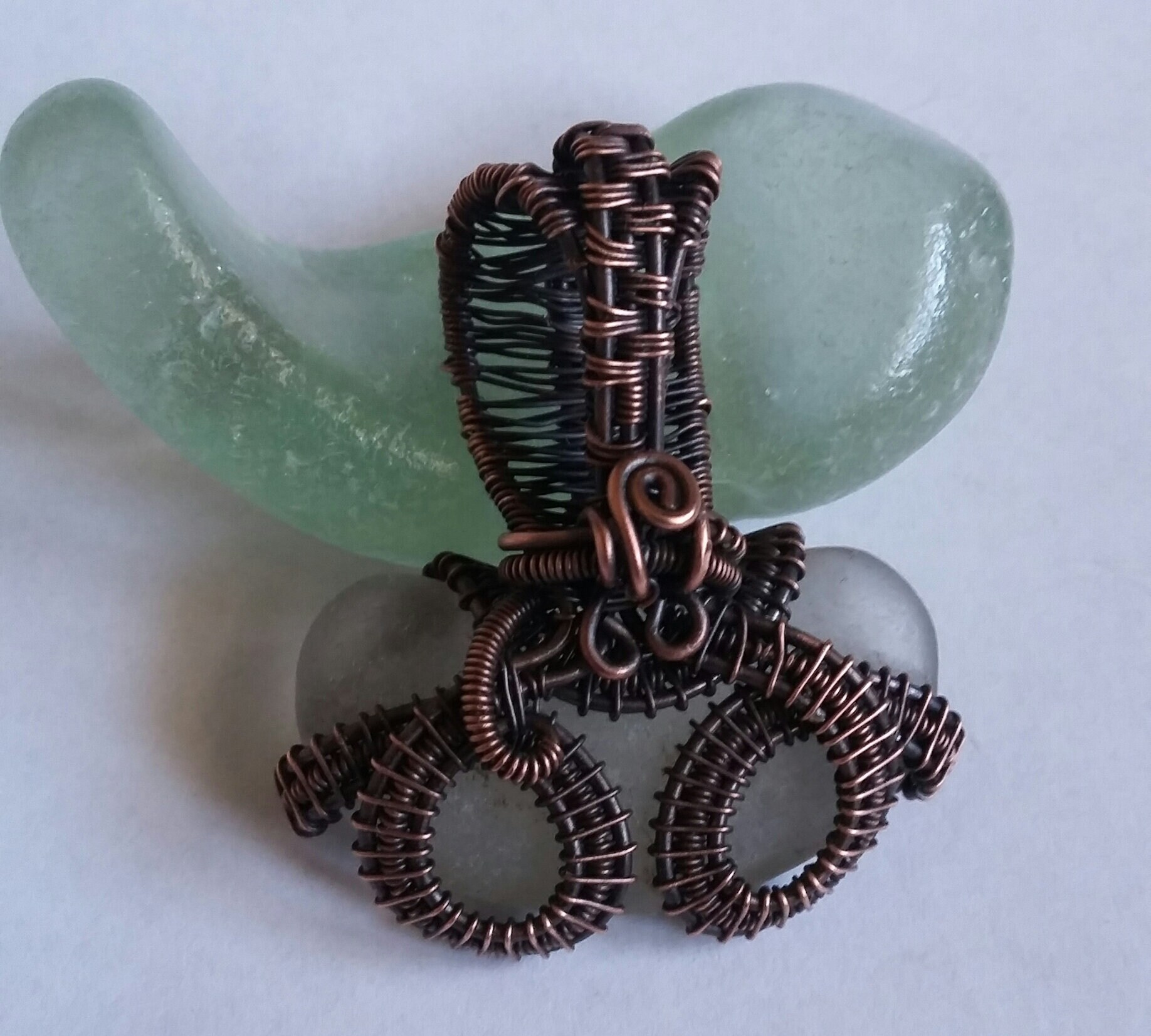 Wire Wrapped Sea Glass Pendant - Etsy Denmark