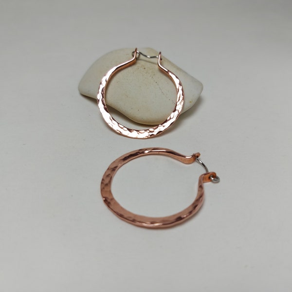 Copper Hoop Earrings Etsy